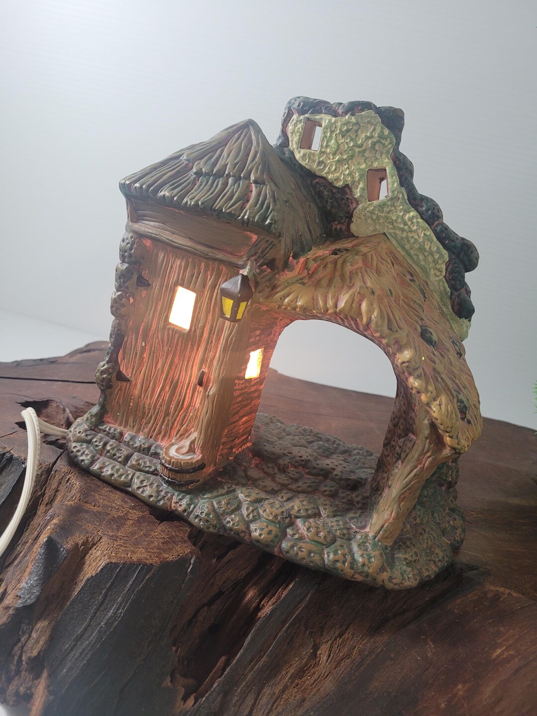 Vintage Light up Porcelain Hobbit House, Fairy House Nightlight - Etsy