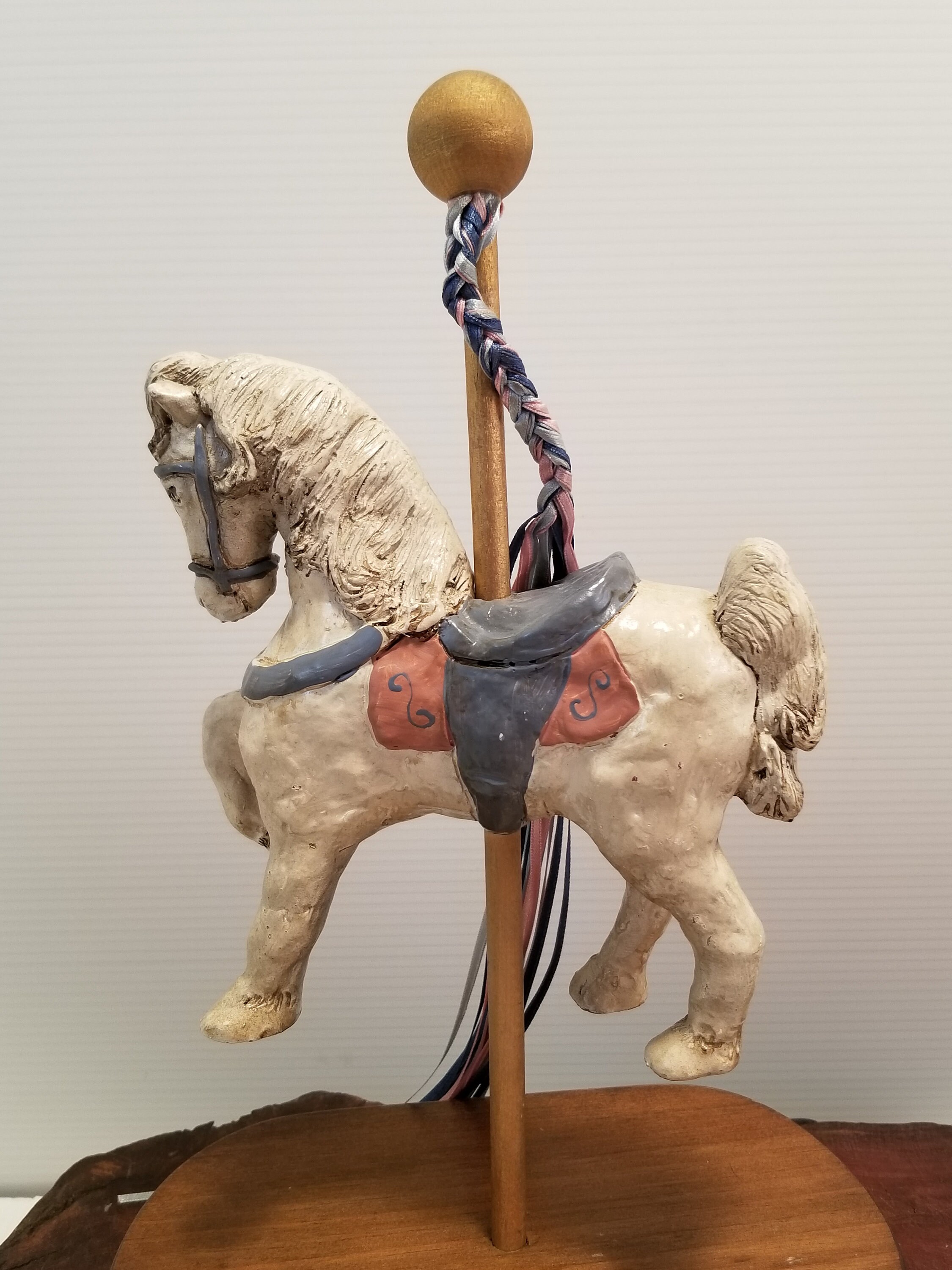 Carousel Horse Figurine Clay Sculpture Handmade Vintage | Etsy