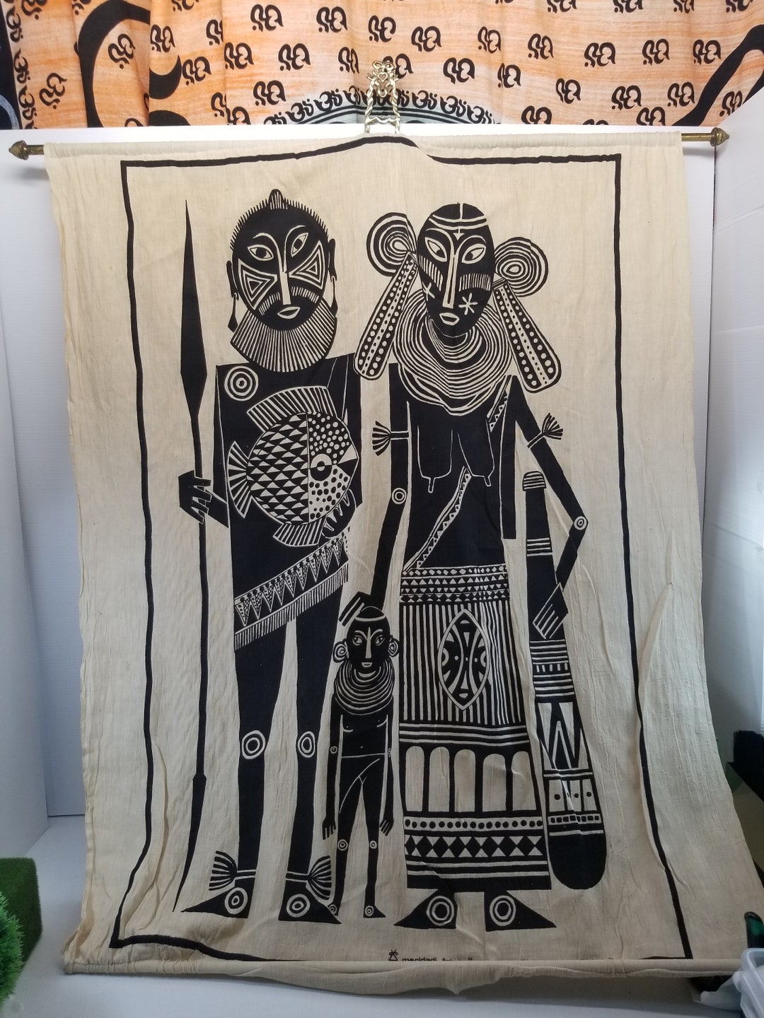 African Tribal Family Tapestry Wall ,hanging Maridadi Fabric "afrikaner ...