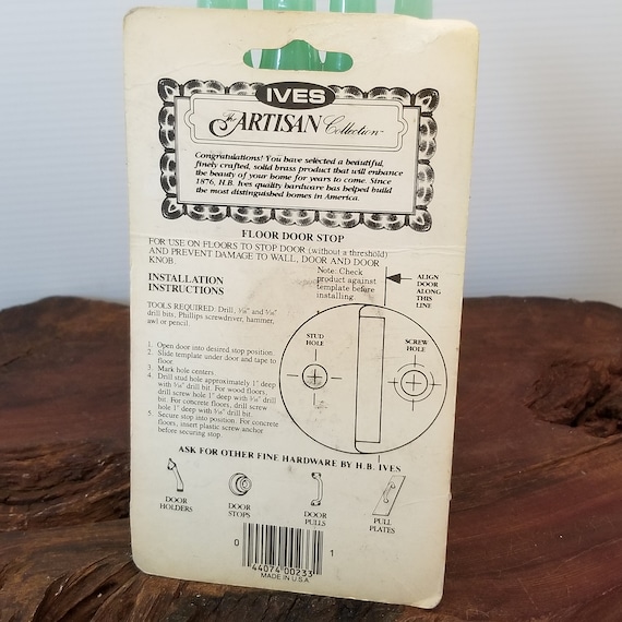 Home & Hobby Home Improvement Vintage IVES Brand Brass Door Stop,Solid ...