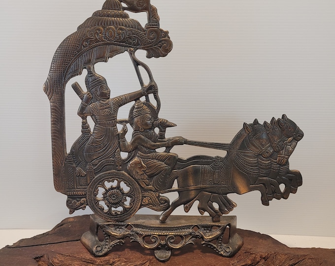Krishna and Arjun on A Chariot Made of Cast Metal , Warrior Archer ...
