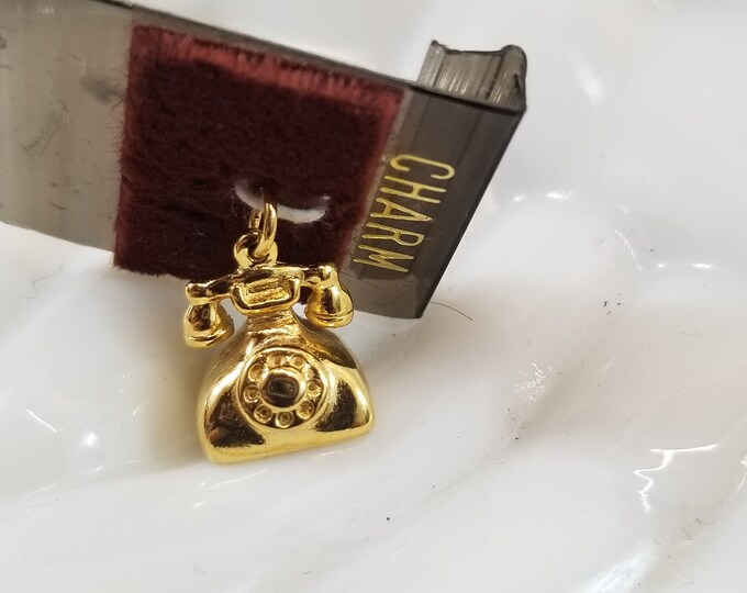 Vintage Princess Rotary Phone Gold Tone Charm, Old Timey Telephone ...