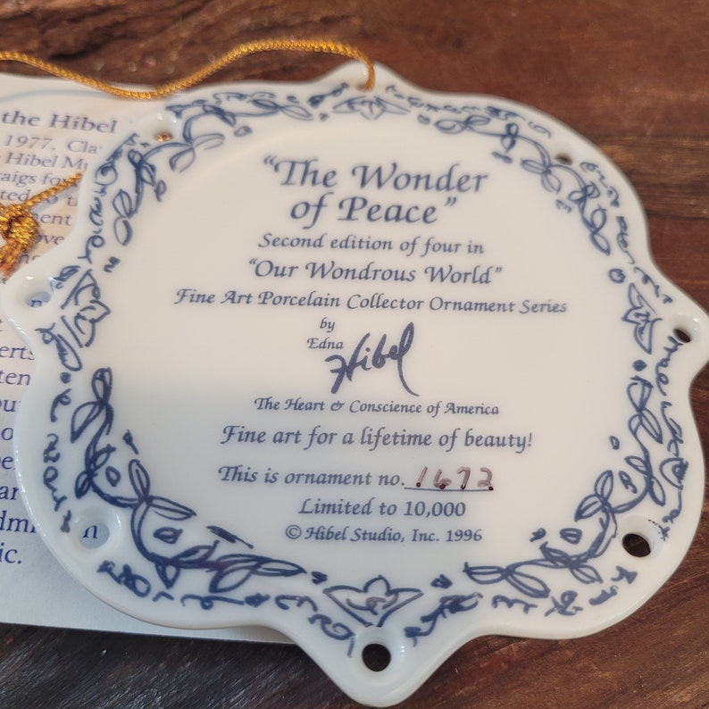 Lion and Lamb Edna Hibel Porcelain Ornament, the Wonder of Peace - Etsy