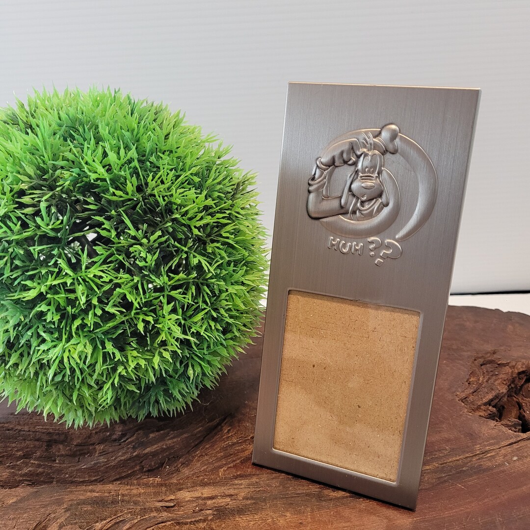 Vintage Disney Goofy Pewter Tone Easel Photo Frame, Slender Metal Goofy ...