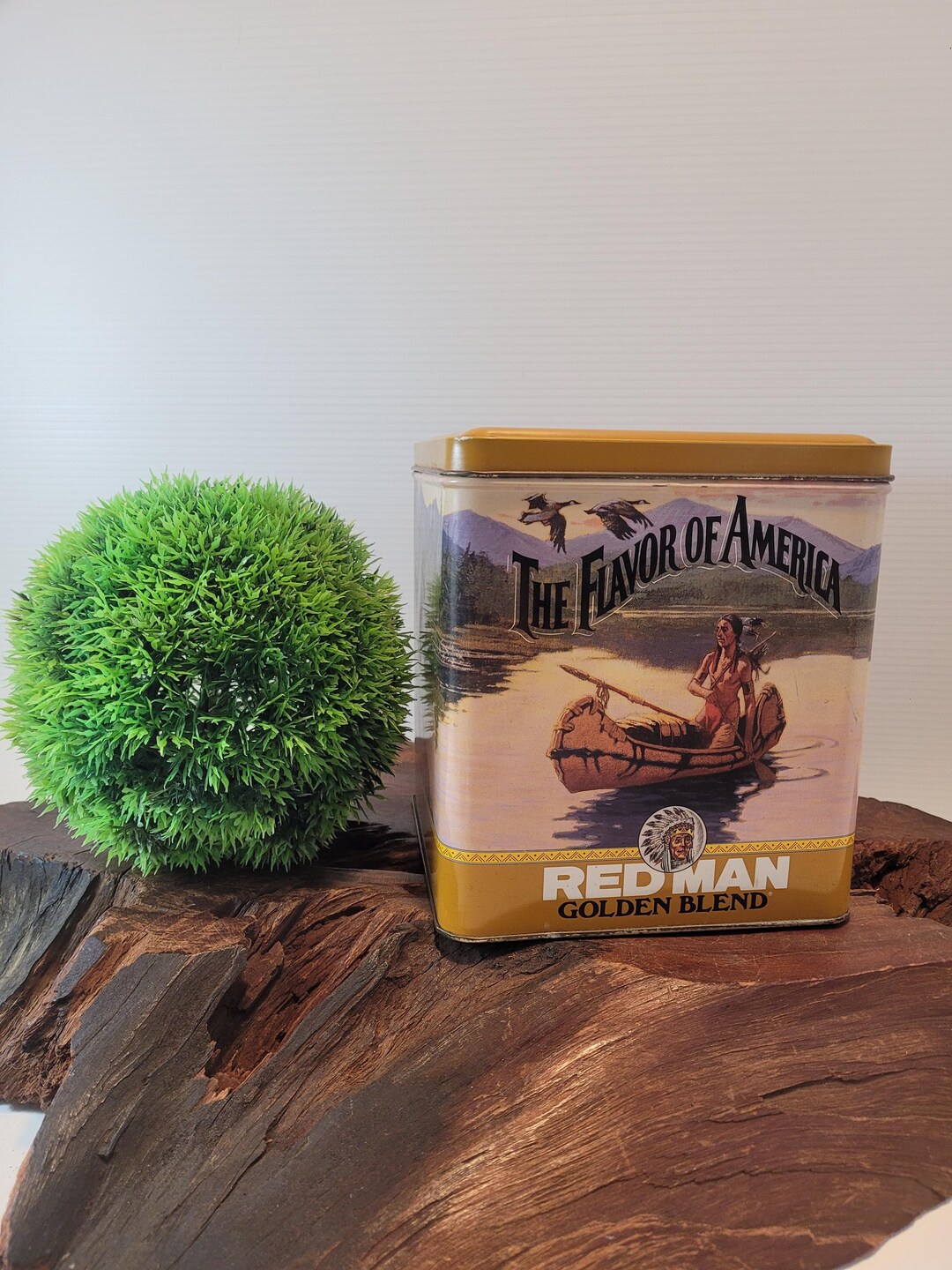Vintage Red Man Tobacco Tin Box,the Flavor of America, Native American ...