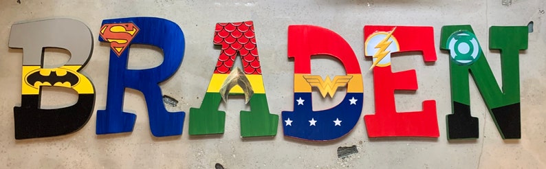 Superhero Lettering pricing per Letter - Etsy