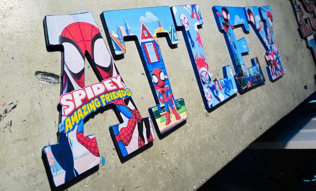 Spidey and Friends Lettering (pricing per Letter) - Etsy