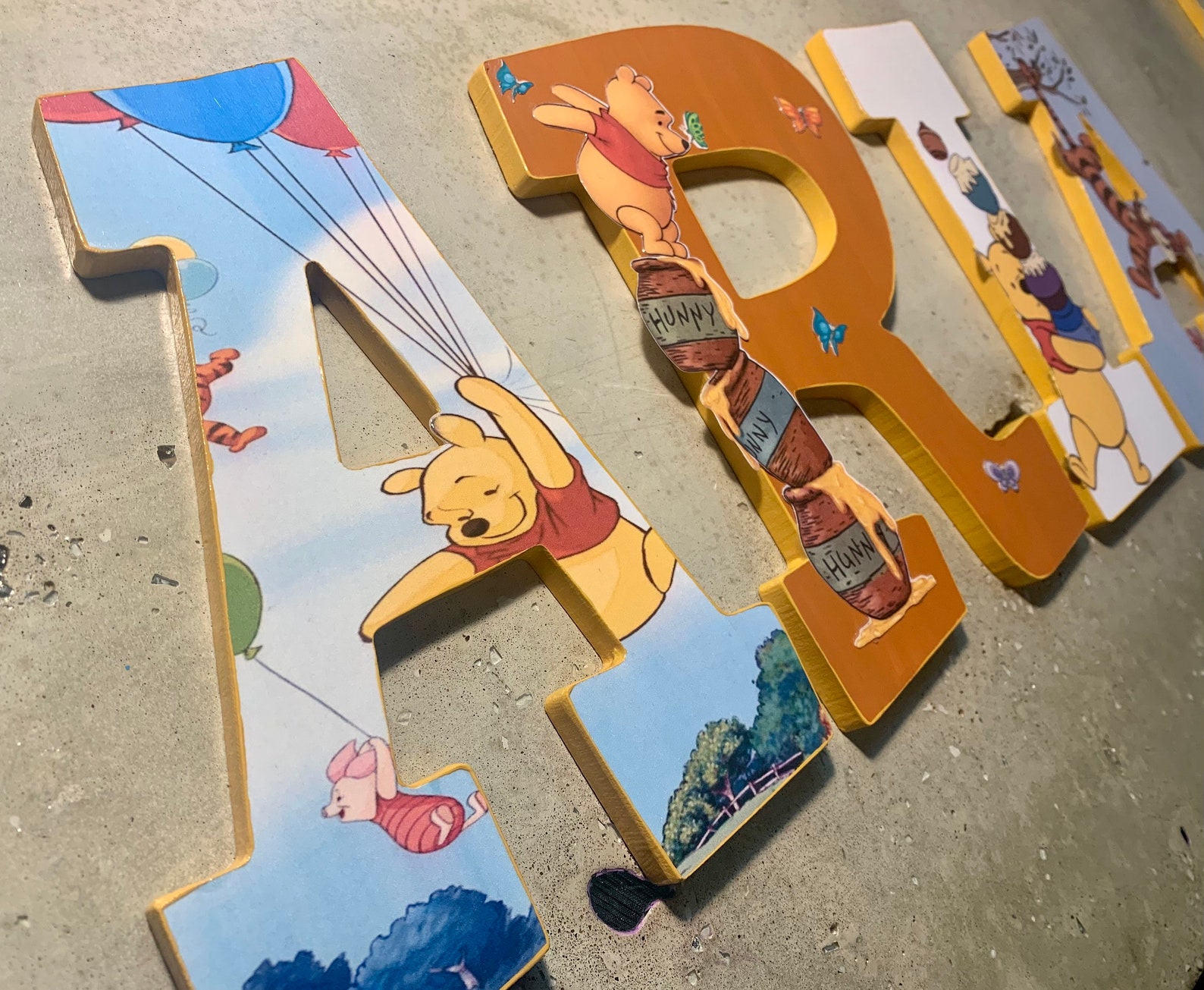 Original Pooh Lettering pricing per Letter - Etsy