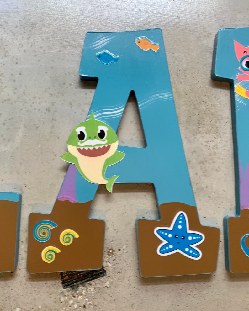 Baby Shark Themed Nursery Letters | Etsy