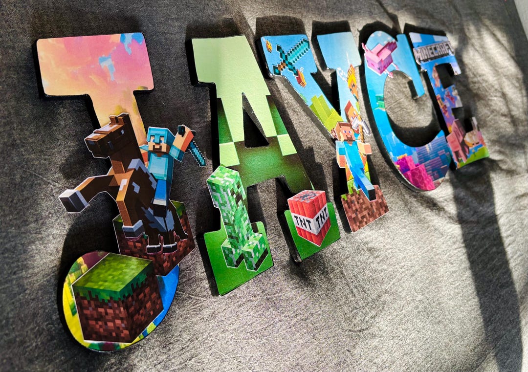 Minecraft Lettering (pricing per Letter) - Etsy