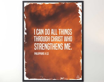 Philippians 4 13 Wall Art - Etsy