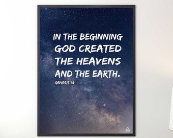Genesis Verse Poster - Etsy