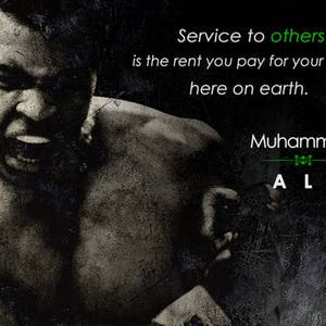 Muhammad Ali Poster Service to Others Quote Art Print (18x24) - Etsy