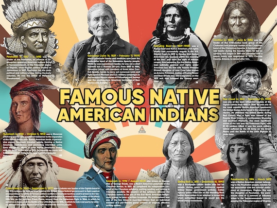 Famous Native American Indians Poster Wall Art Print - Etsy