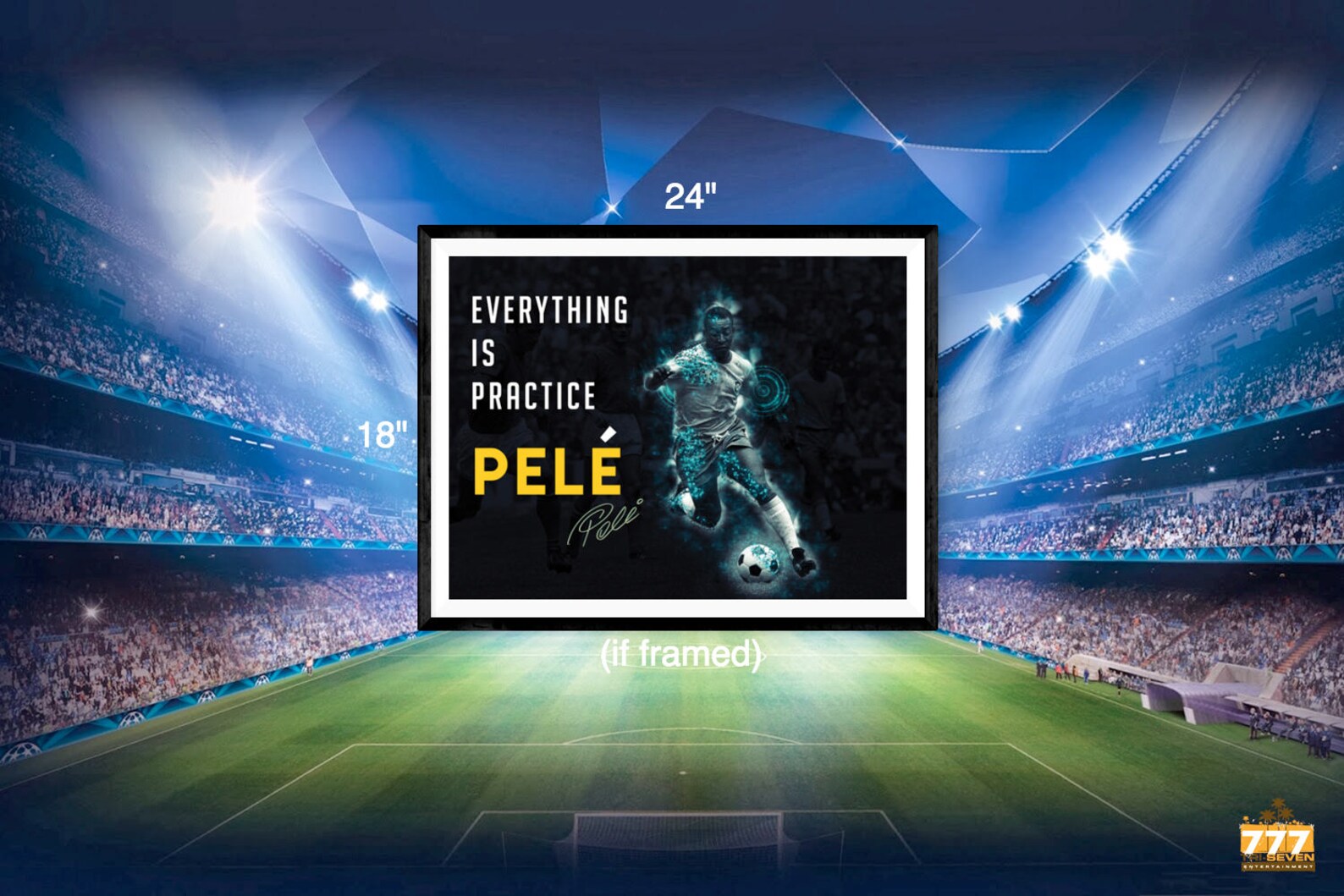 Pelé Poster Everything is Practice Quote Soccer Footballer Art Print ...