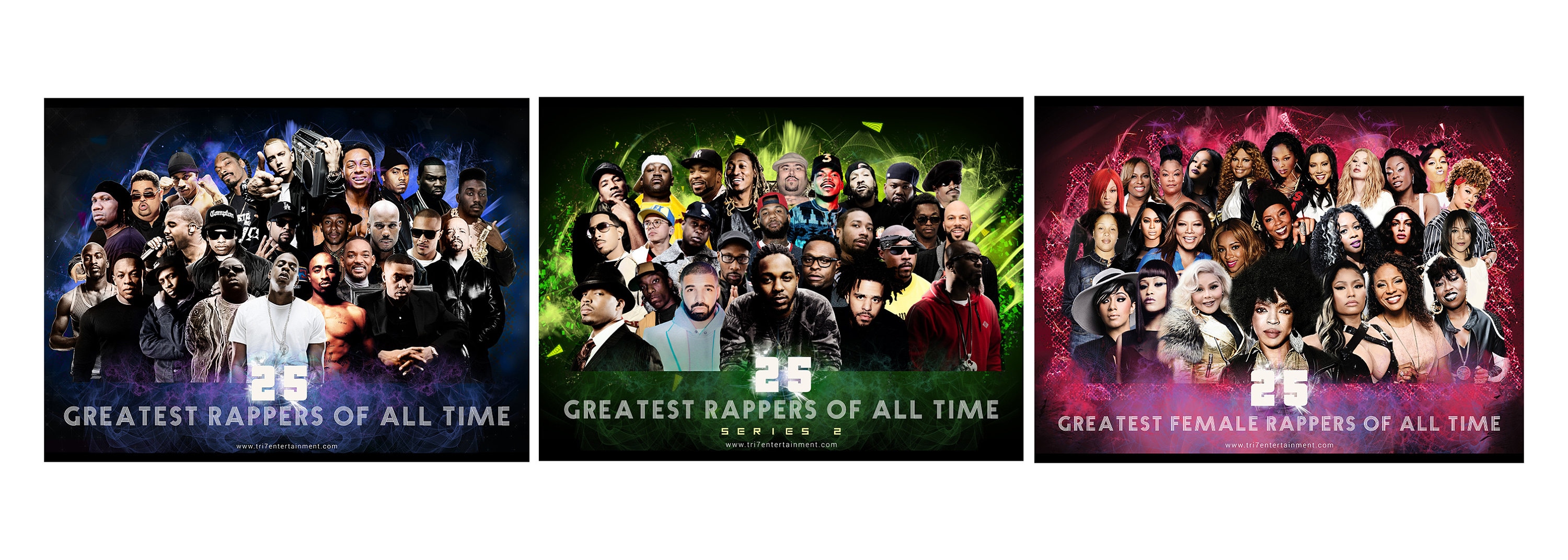 25 Greatest Male Rappers of All Time Poster series 2 24x18 - Etsy