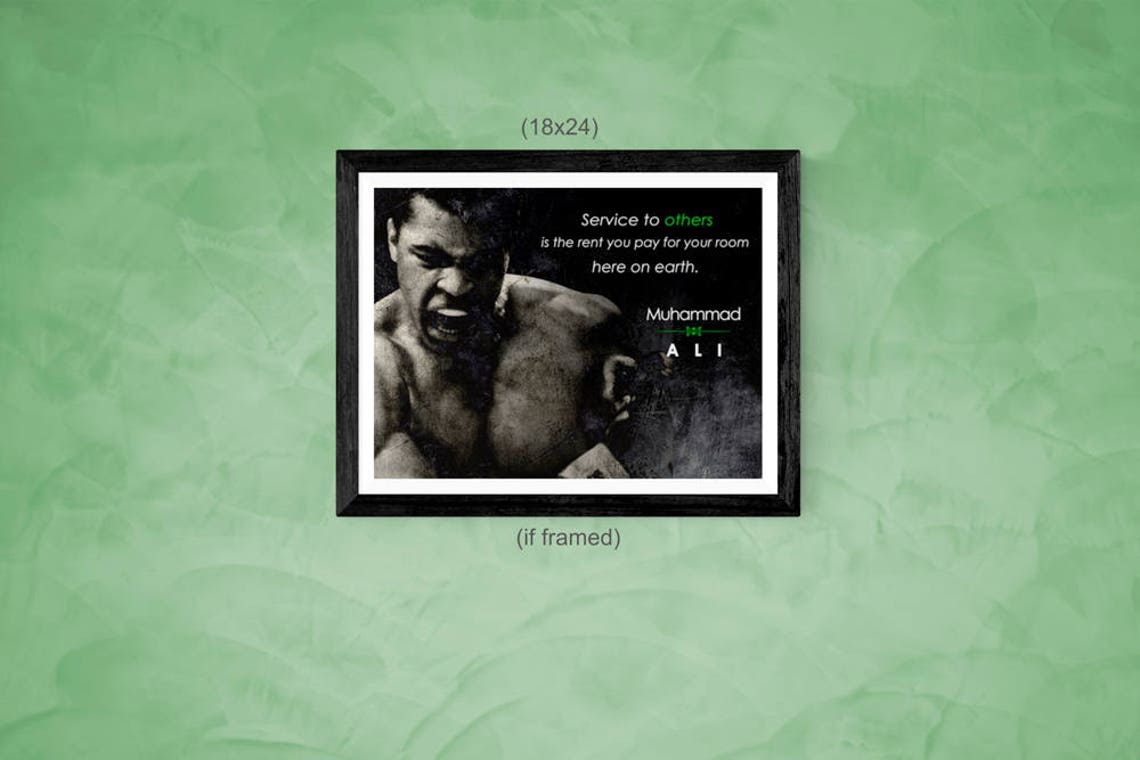 Muhammad Ali Poster Service to Others Quote Art Print 18x24 - Etsy