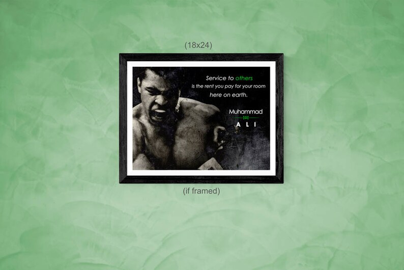 Muhammad Ali Poster Service to Others Quote Art Print 18x24 - Etsy