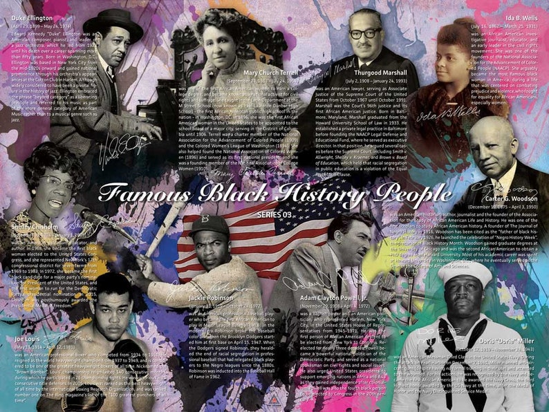 Famous Black History People Poster Series 03 (24x18) - Etsy