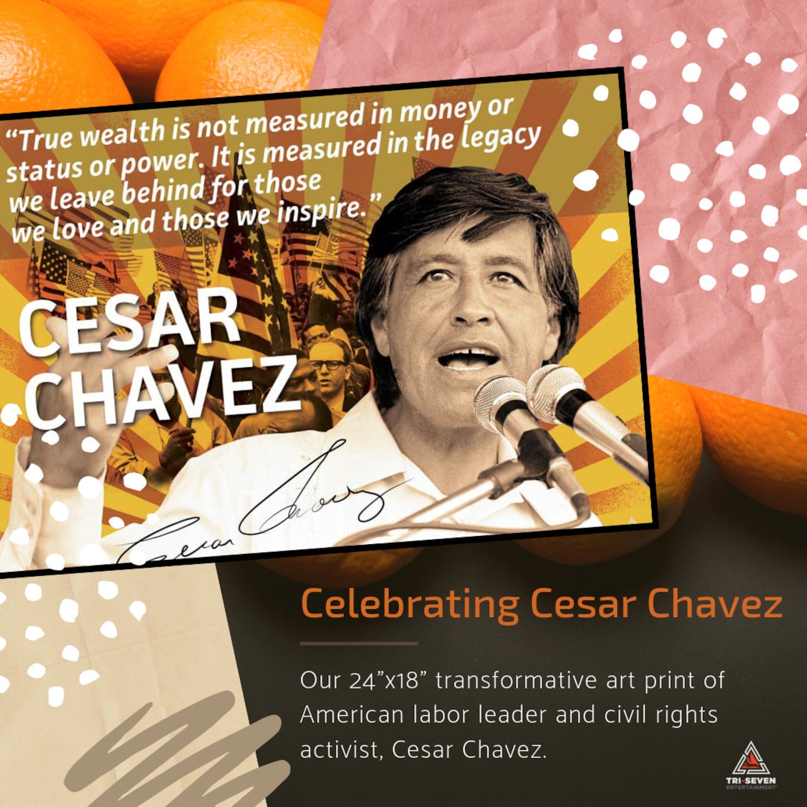 Cesar Chavez Poster Quote Labor Activist Education Art Print (24x18) - Etsy