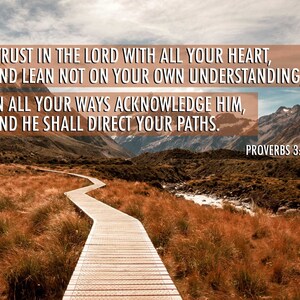 Proverbs 3:5-6 Poster Trust in the Lord Bible Verse Quote Wall - Etsy