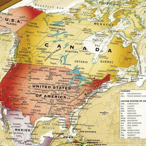 World Map Poster Large Classroom USA Wall Print, 24"x36", Unframed ...