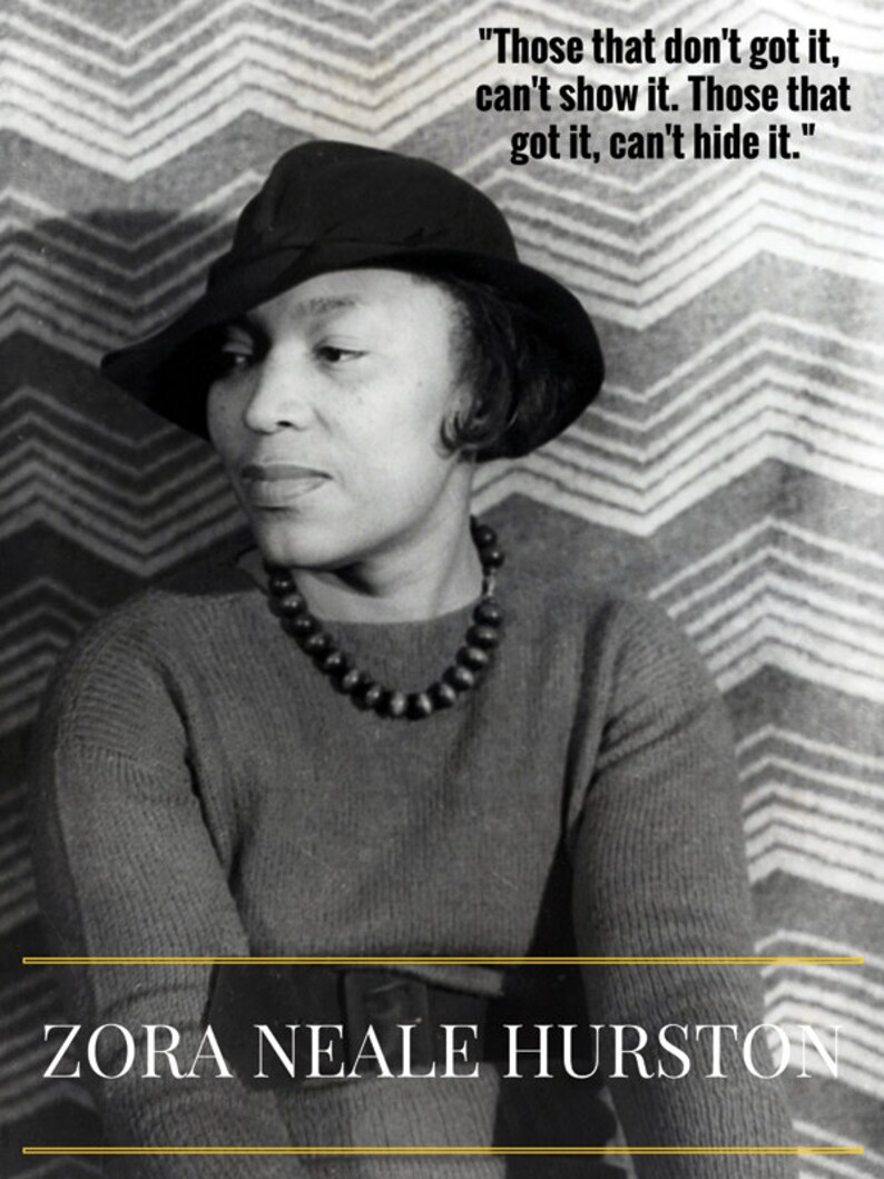 Zora Neale Hurston Poster With Quote African American Women Black