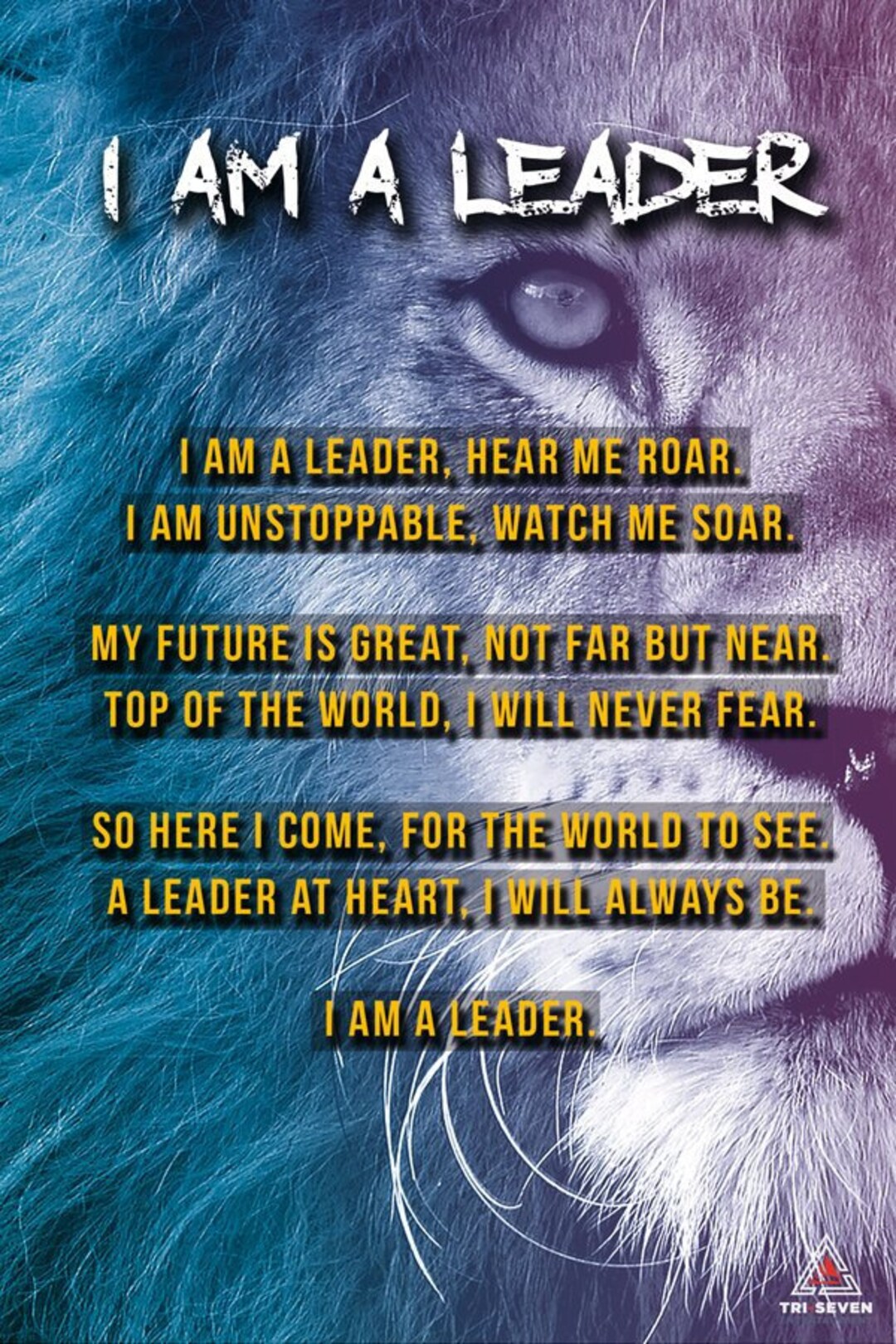 I Am A Leader Poster Leadership Quote Inspirational Wall Art Poem ...