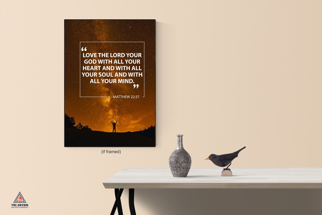 Matthew 22:37 Poster Love God With All Your Heart Bible Verse - Etsy