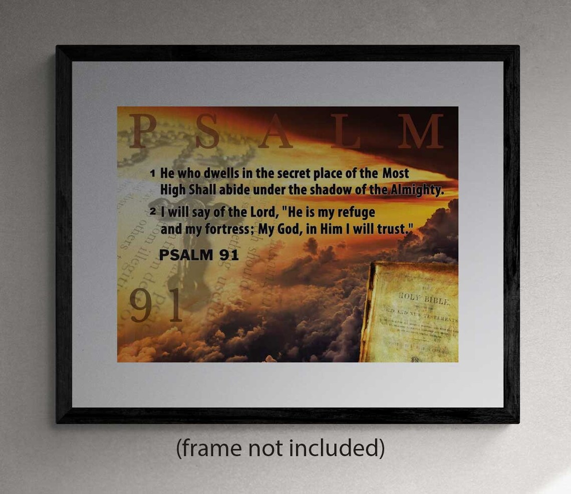 Psalm 91 Poster Bible Scripture Quote Inspirational Art Print - Etsy