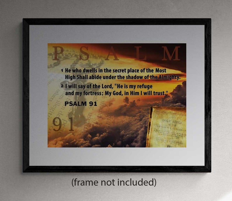 Psalm 91 Poster Bible Scripture Quote Inspirational Art Print - Etsy