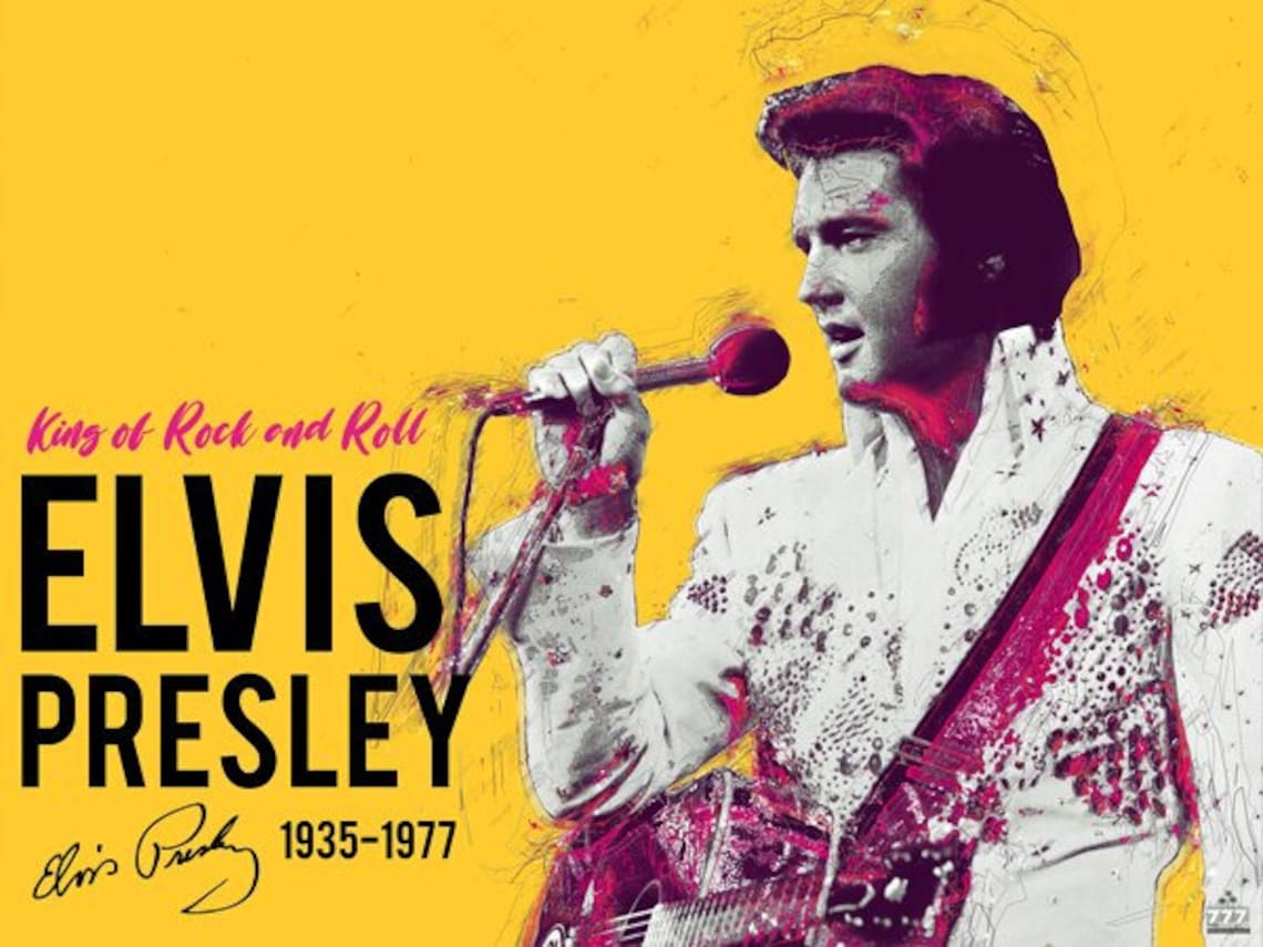 Elvis Presley Poster King of Rock and Roll Music Art Print (24x18) - Etsy