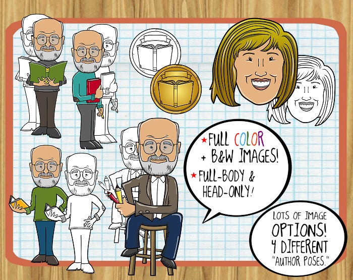 Children’s Literature Authors Clipart - Etsy