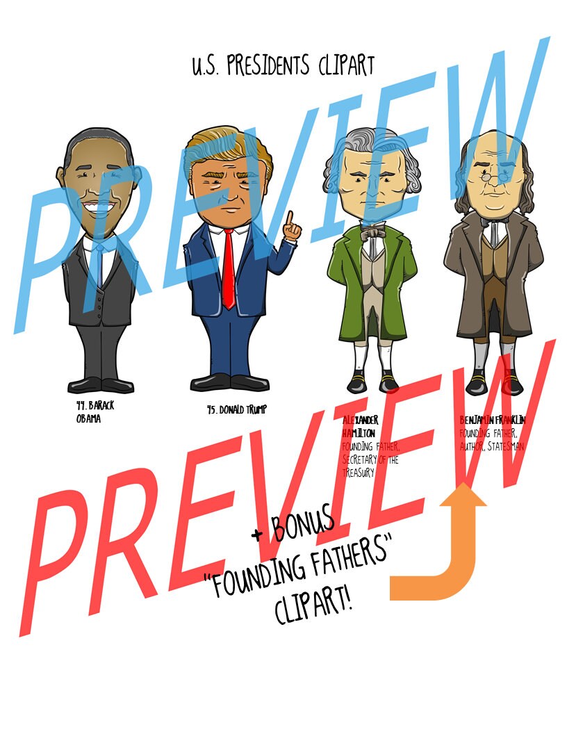 American Presidents Clipart | Etsy