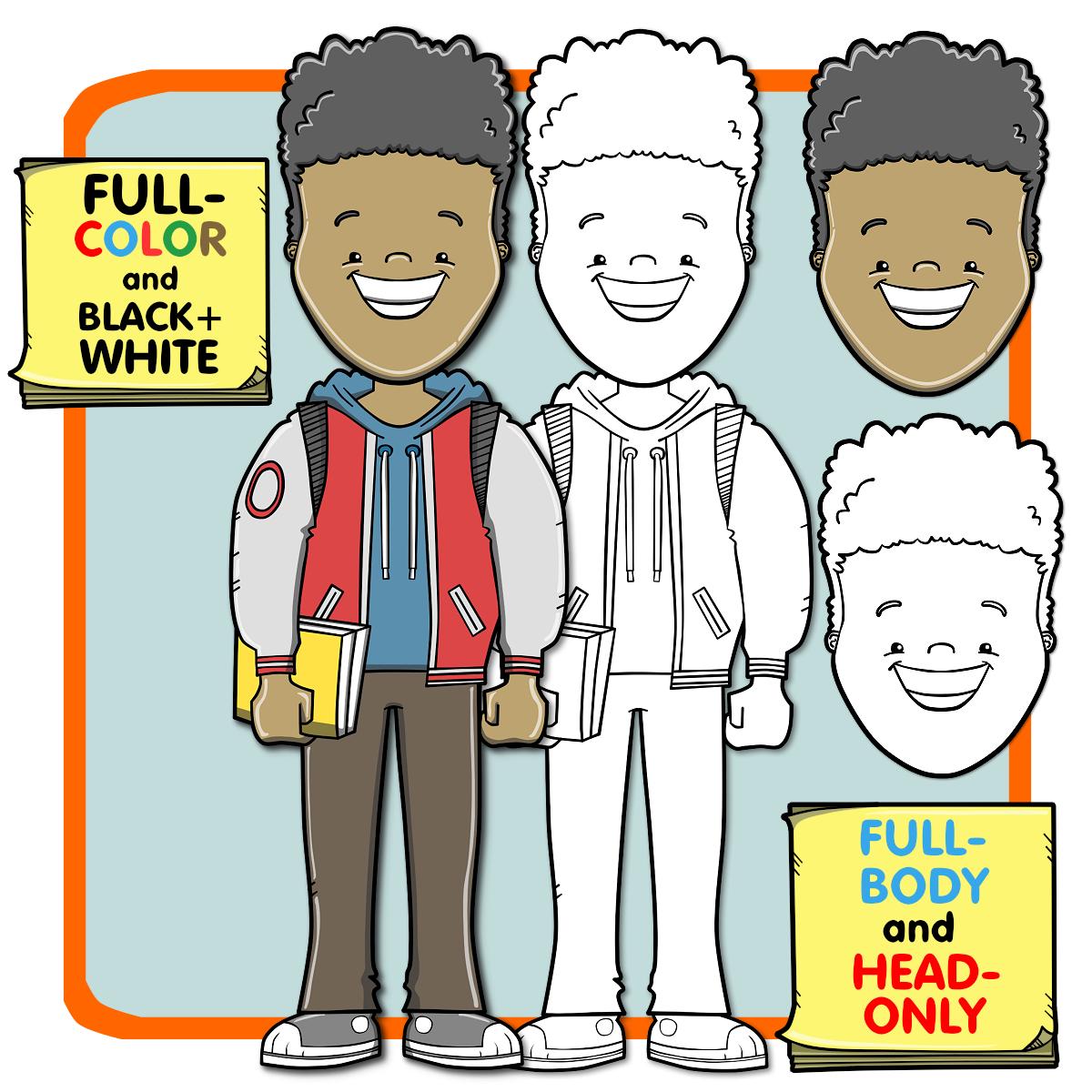 Clip Art: High School Kids, Middle School, Upper Elementary, Students ...