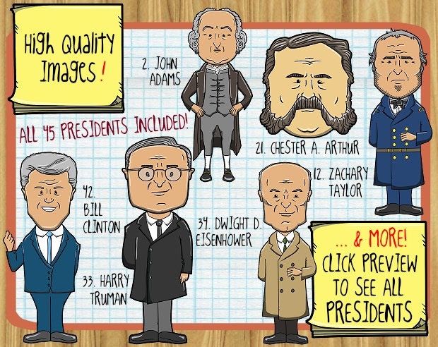 American Presidents Clipart - Etsy