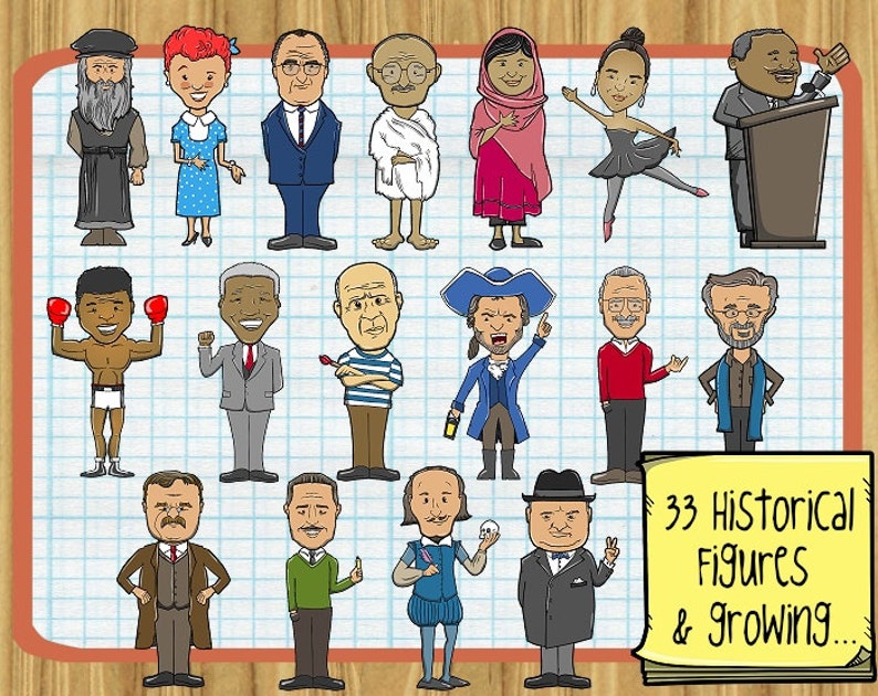Historical Figures and Cultural Icons Clipart - Etsy