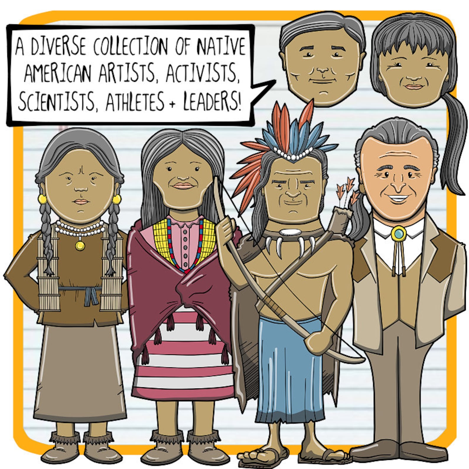Native American Heroes + History Clip Art - Etsy