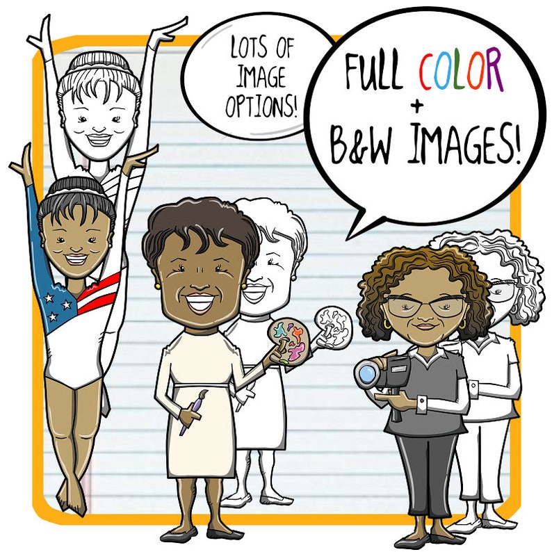 Little Leaders, Bold Women in Black History Clip Art - Etsy