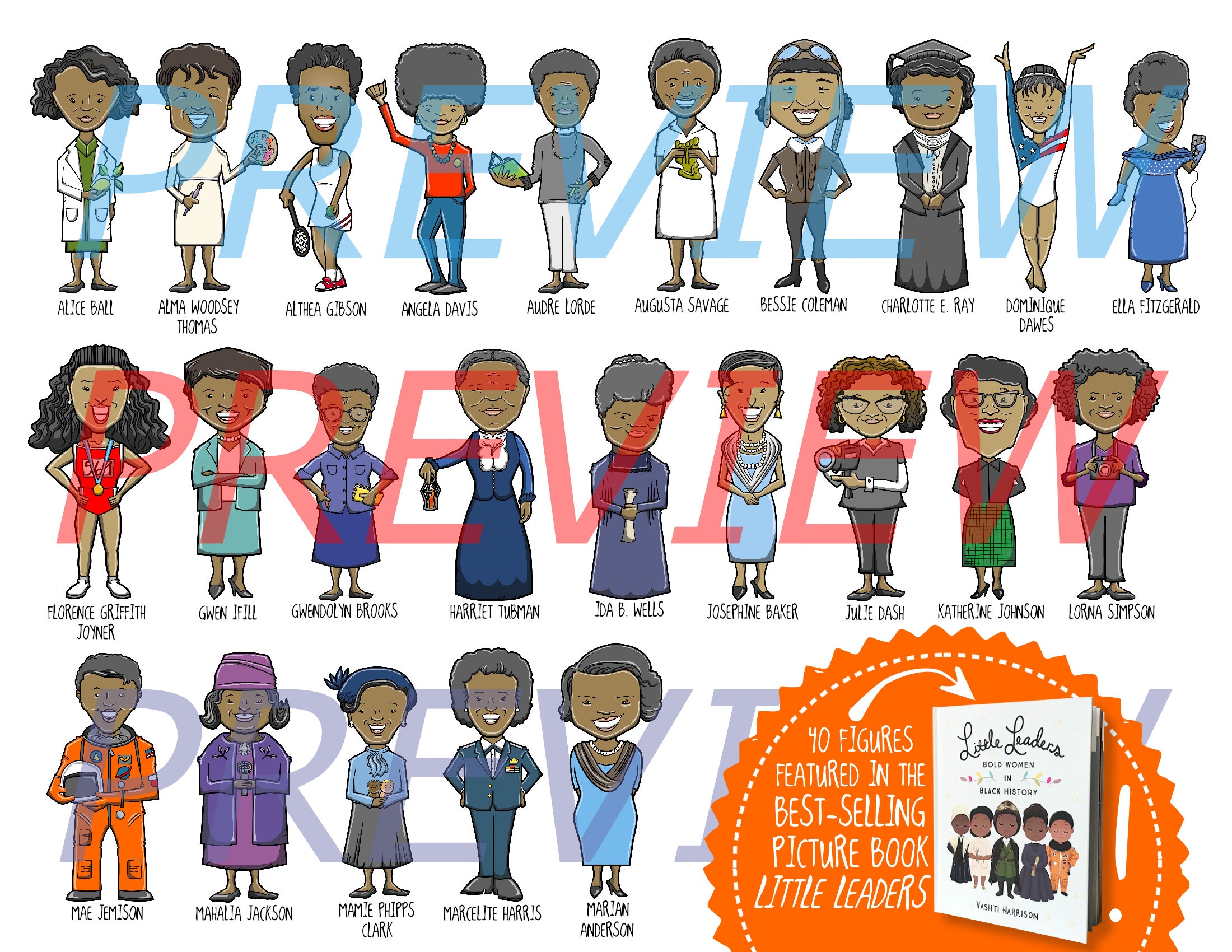 Little Leaders, Bold Women in Black History Clip Art - Etsy