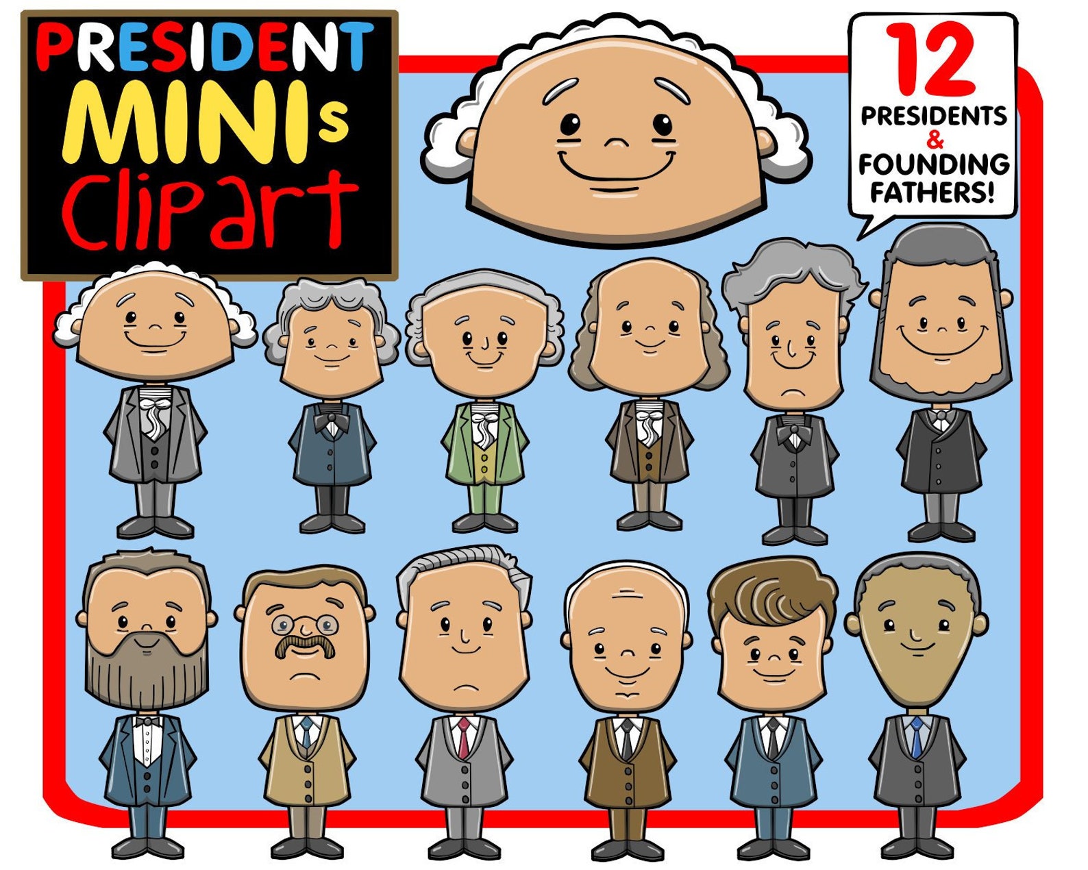 American President Minis- Pint-sized President Clip Art - Etsy