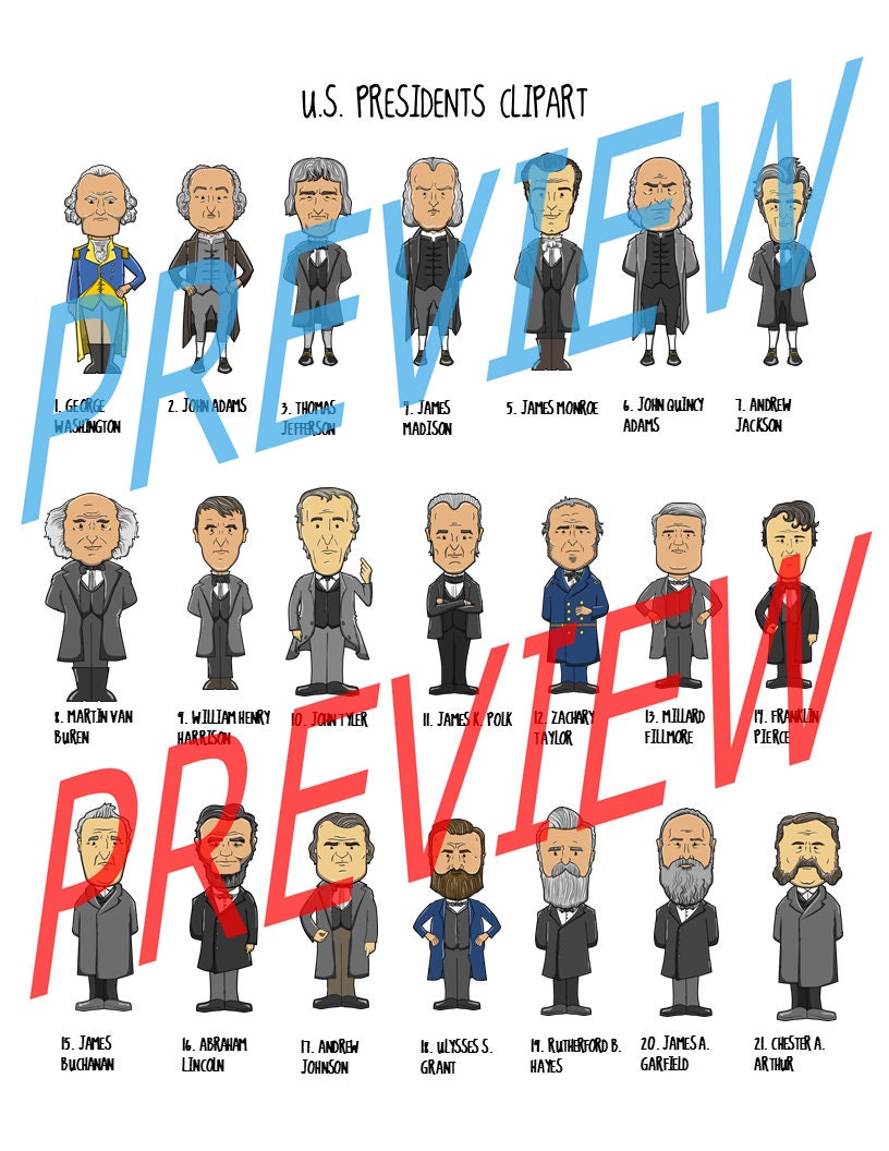 American Presidents Clipart | Etsy