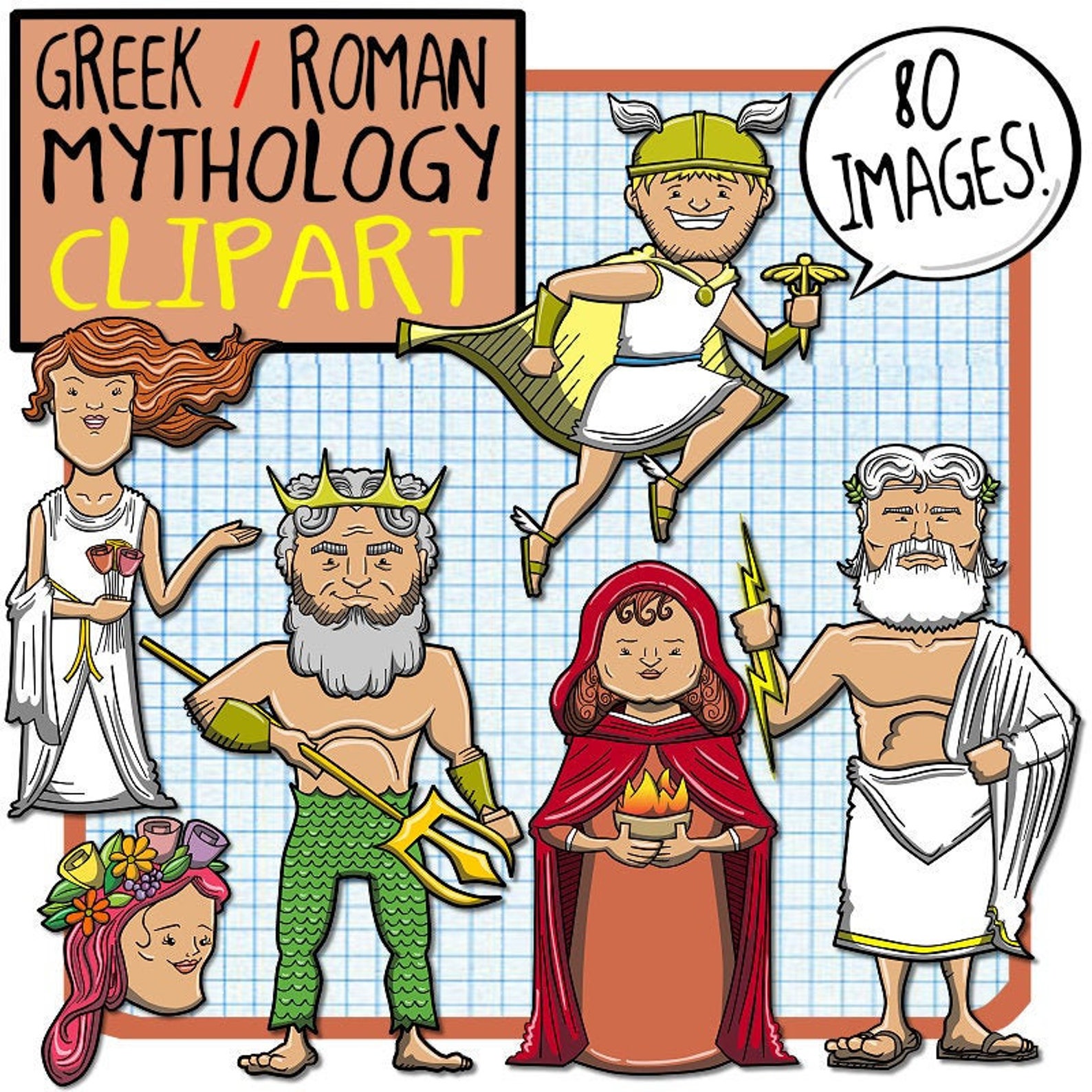 Greek Roman Mythology Clip Art - Etsy