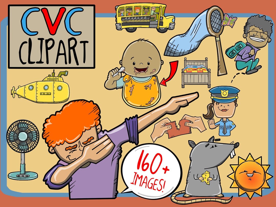 CVC Short Vowel Clip Art Bundle - Etsy