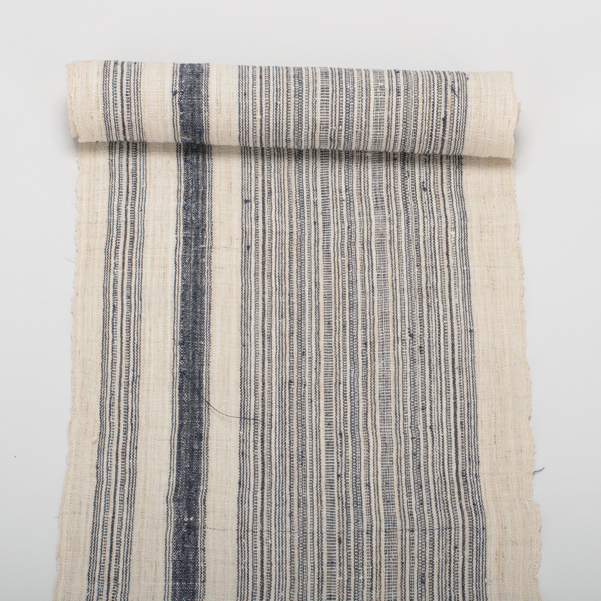Hill Tribe Striped Hemp Fabric Hmong Textile Indigo Black Cream Natural ...