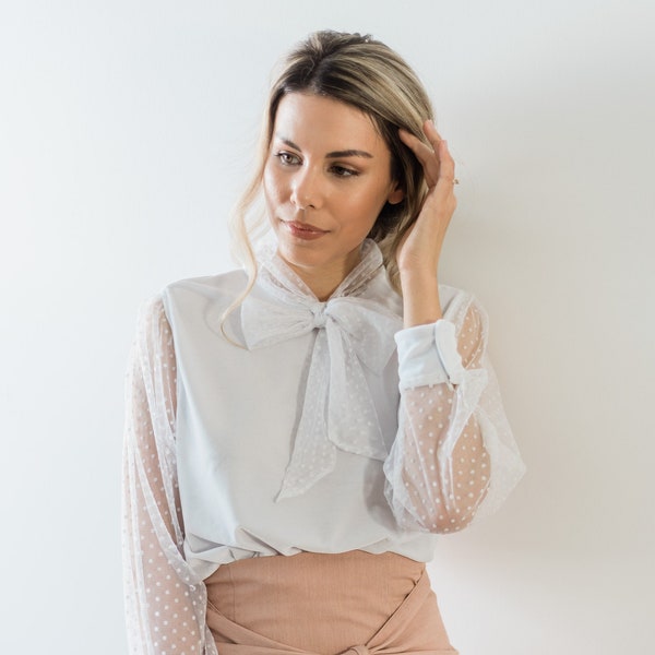 Sheer Polka Dot Top - Etsy
