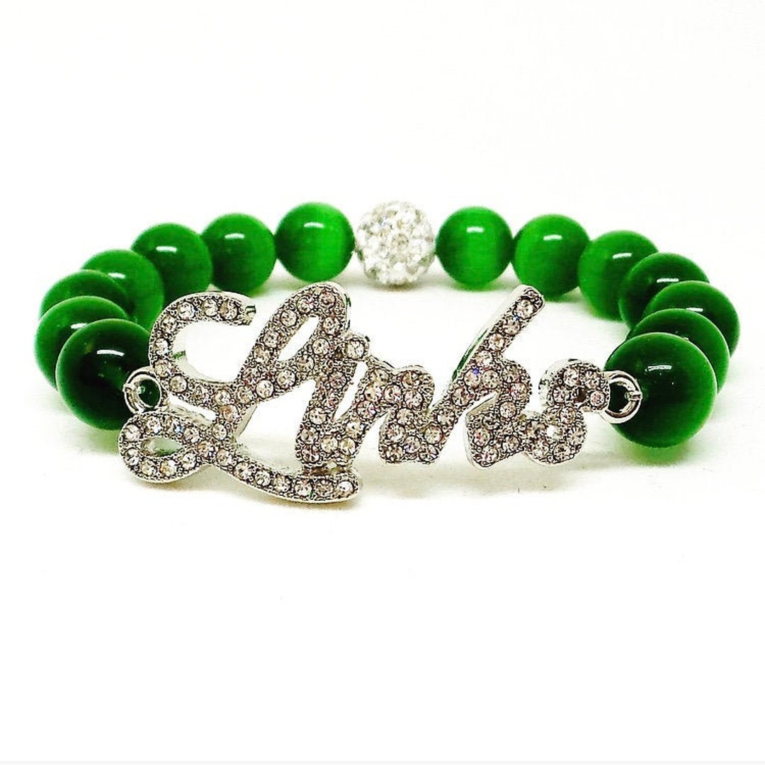 Clear Crystal Links Script Connector Charm Bracelet - Etsy