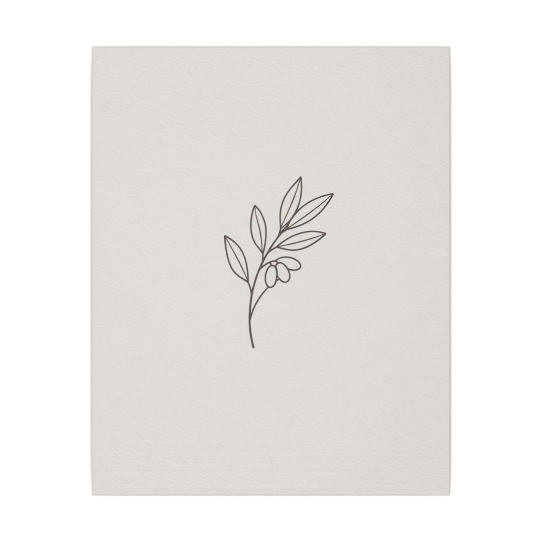 Olive Branch Line Art Canvas - Etsy