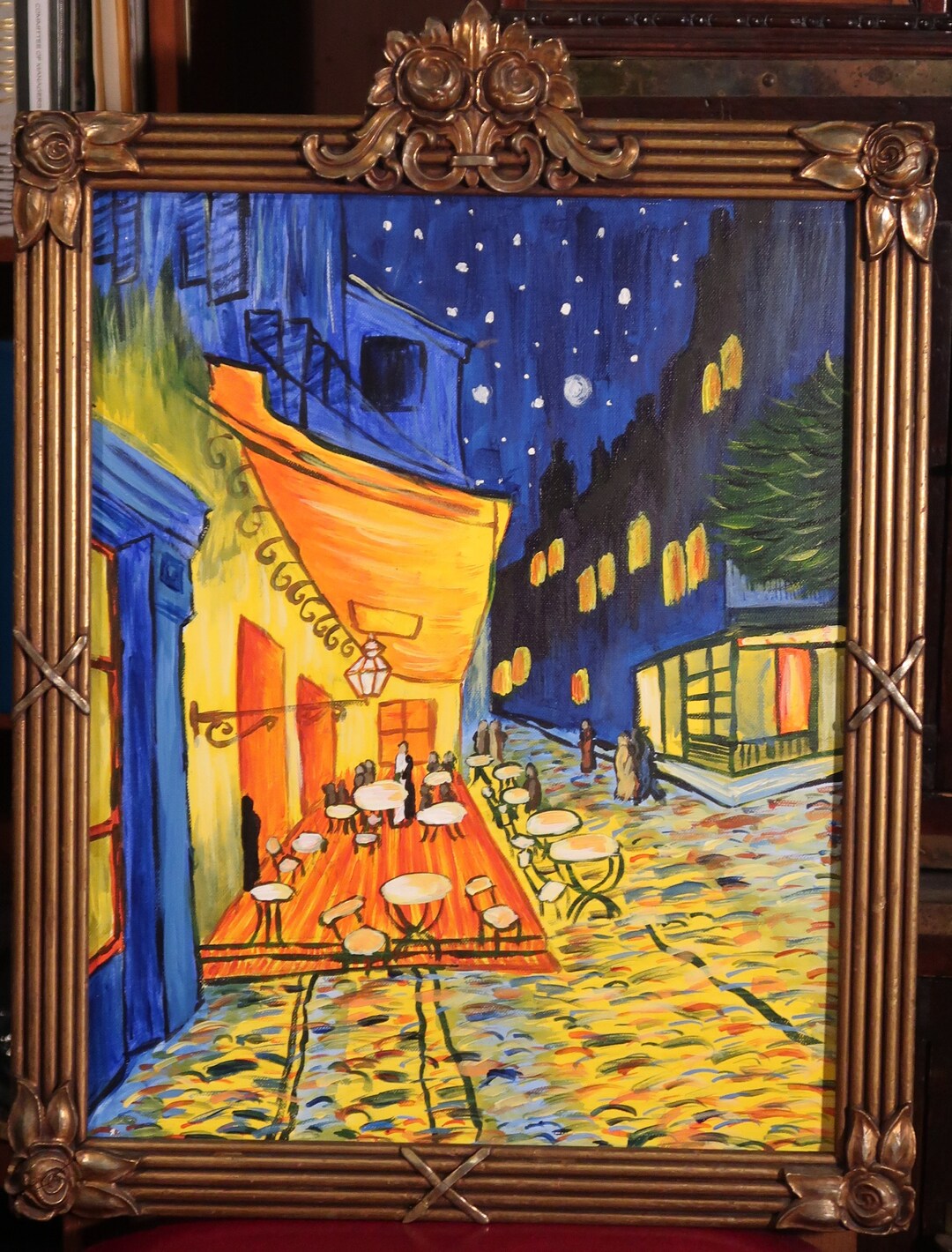 Cafe Terrace at Night, Oil on Canvas Version of the Van Gogh Masterpiece, 23x19" - Etsy