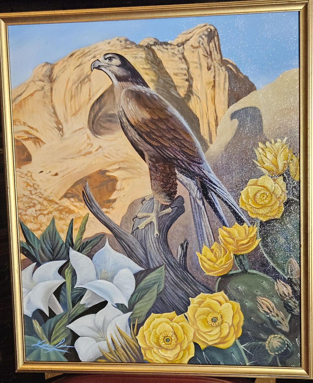 Desert Raptor, Original Oil on Canvas by Kee Lee, 30x25" - Etsy